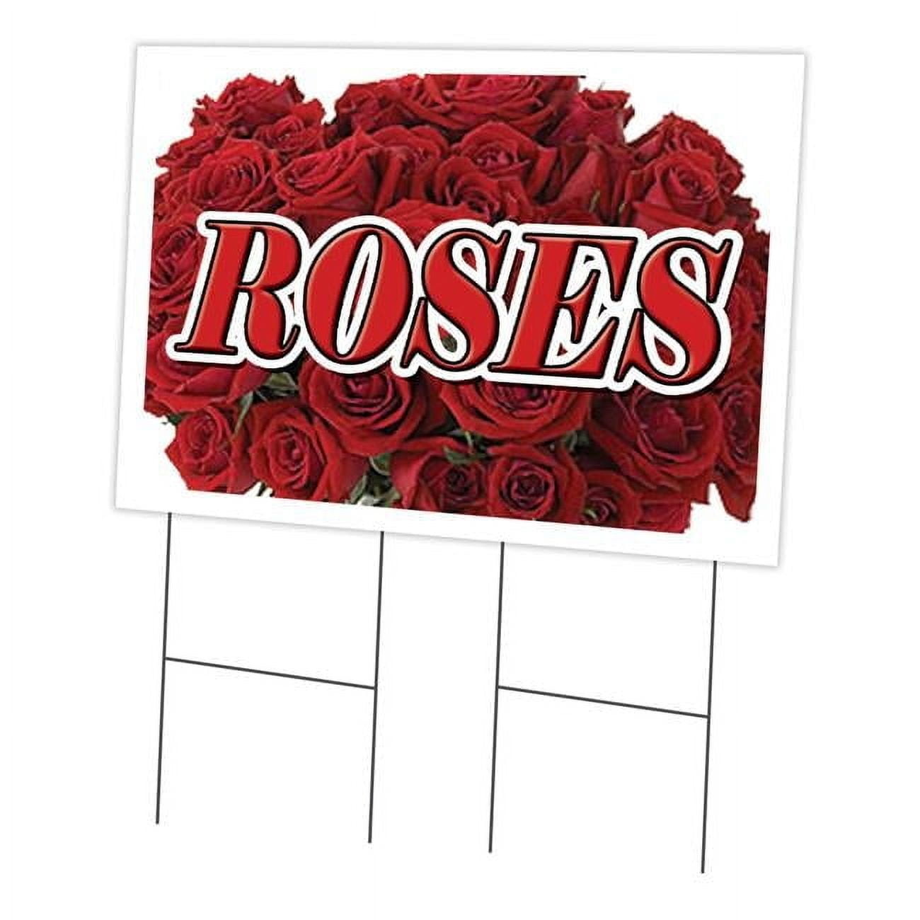 SignMission 24 x 36 in. Yard Sign & Stake - Roses - Walmart.com
