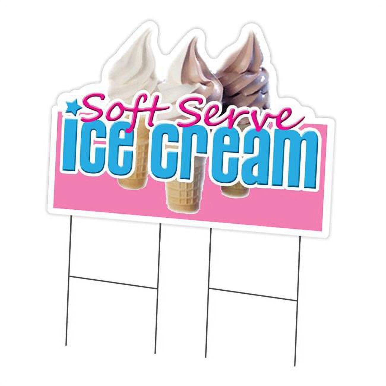 Signmission 24 X 36 In Yard Sign And Stake Soft Ice Cream