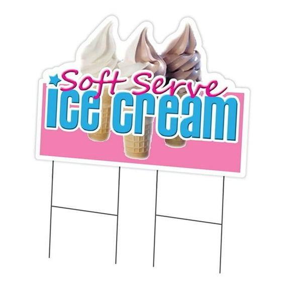 SignMission 24 x 36 in. Yard Sign & Stake - Soft Ice Cream - Walmart.com