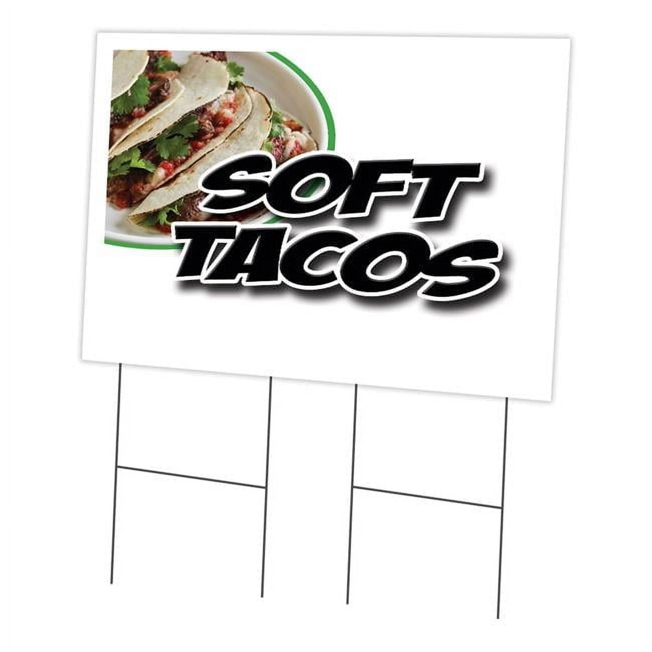 SignMission 24 x 36 in. Yard Sign & Stake - Soft Tacos - Walmart.com