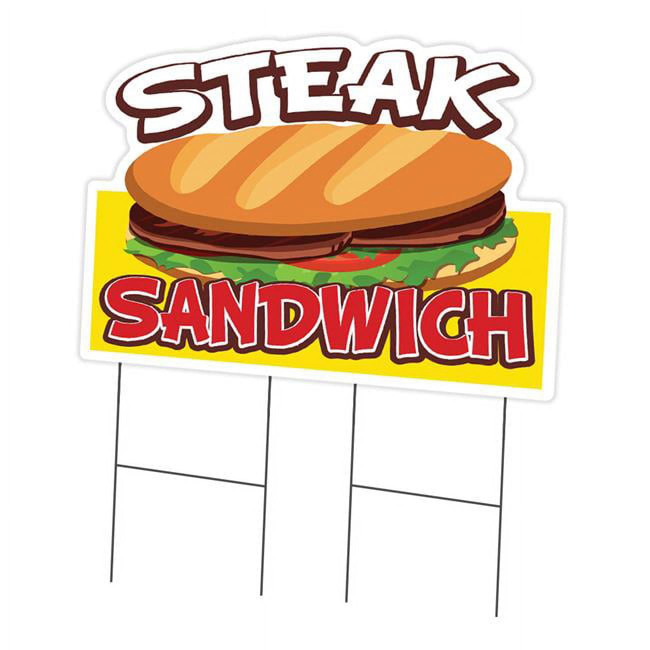 SignMission 24 x 36 in. Yard Sign & Stake - Steak Sandwich - Walmart.com