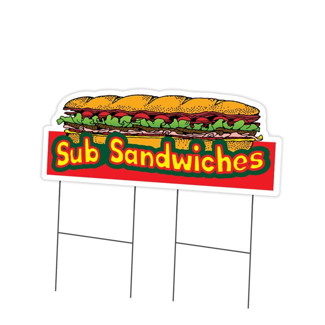 SignMission 24 x 36 in. Yard Sign & Stake - Sub Sandwiches - Walmart.com