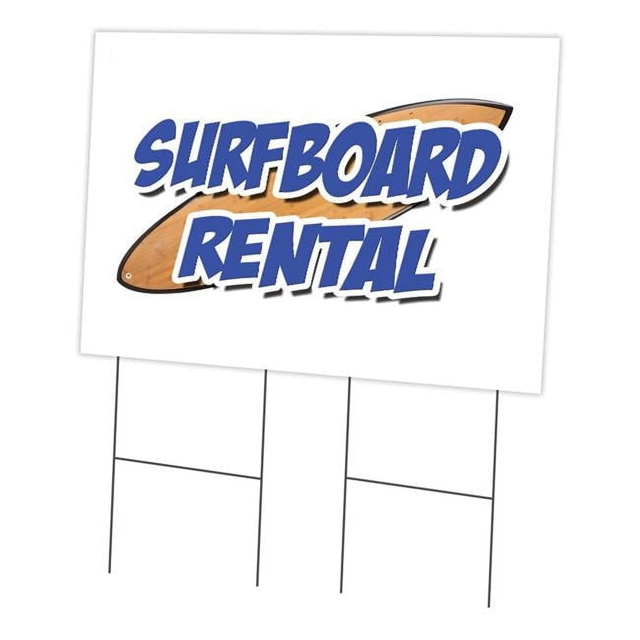 SignMission 24 x 36 in. Yard Sign & Stake - Surfboards Rental - Walmart.com