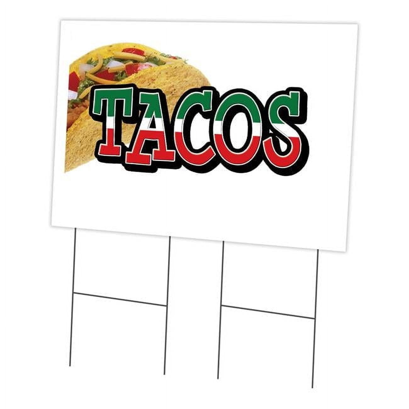 SignMission 24 x 36 in. Yard Sign & Stake - Tacos - Walmart.com