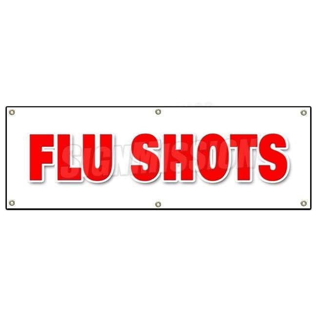 SignMission 24 x 72 in. Banner Sign - Flu Shots - Medical Walk in ...