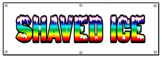 72" SHAVED ICE BANNER SIGN hawaiian cart stand signs - Walmart.com