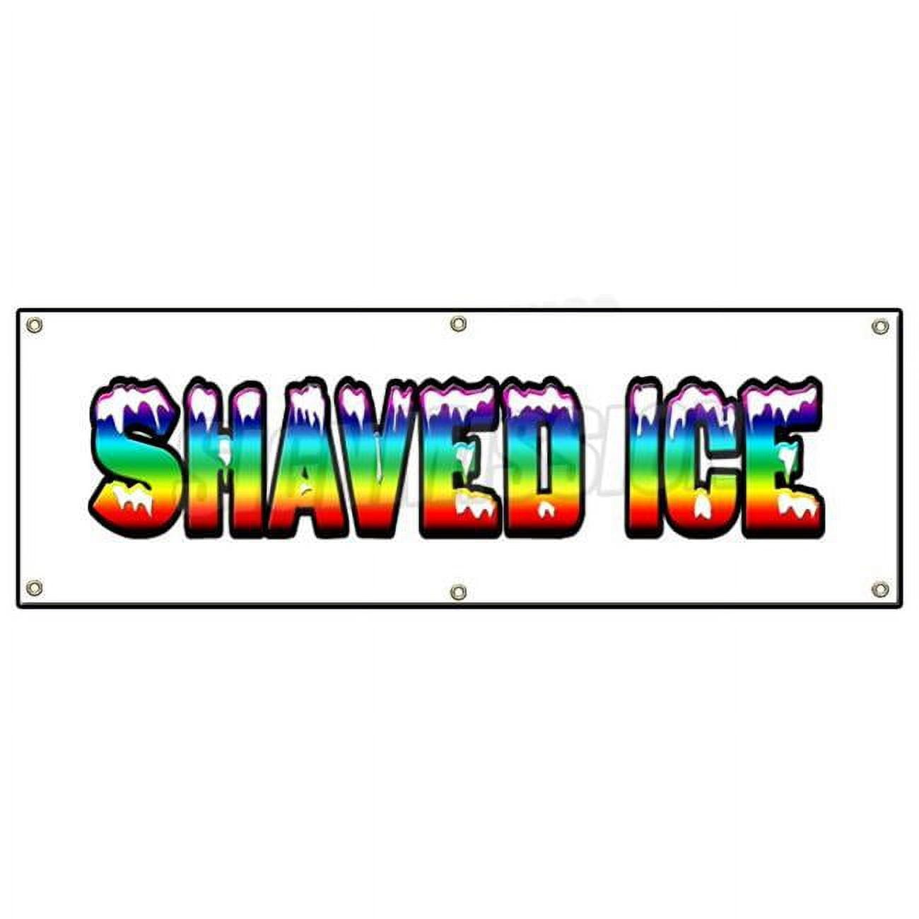 SignMission 24 x 72 in. Banner Sign - Shaved Ice - Hawaiian Cart Stand ...
