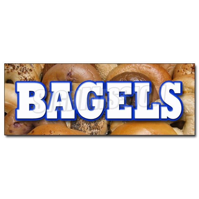 36" BAGELS DECAL sticker fresh bagel shop deli - Walmart.com