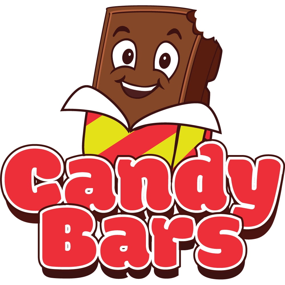 SignMission 36 in. Candy Bars Concession Decal Sign - Cart Trailer ...