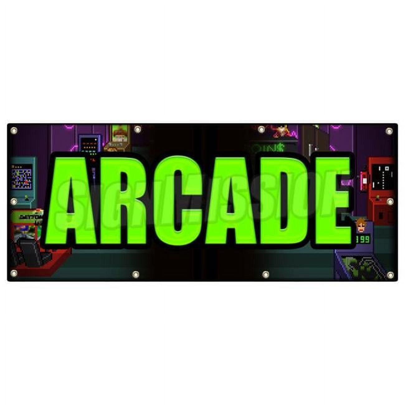 SignMission 36 x 96 in. Arcade Banner Sign - Video Pinball Skeeball ...