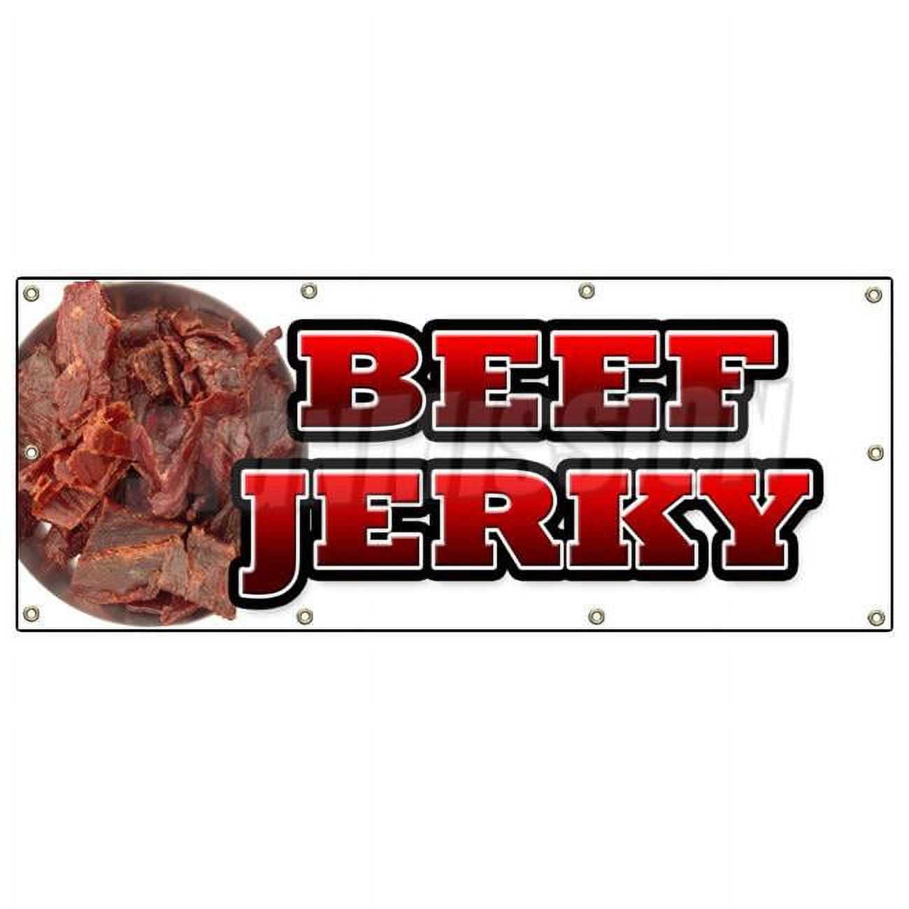SignMission 36 x 96 in. Beef Jerky Banner Sign - Meat Dried Spices ...