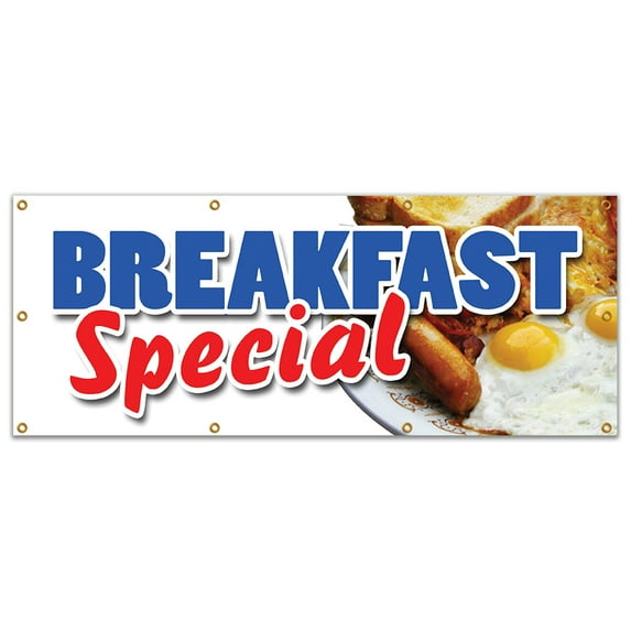 36"x96" BREAKFAST SPECIAL BANNER SIGN ayce waffle pancake bacon egg all ...