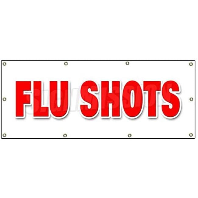 SignMission 36 x 96 in. Flu Shots Banner Sign - Medical Walk in Clinic ...