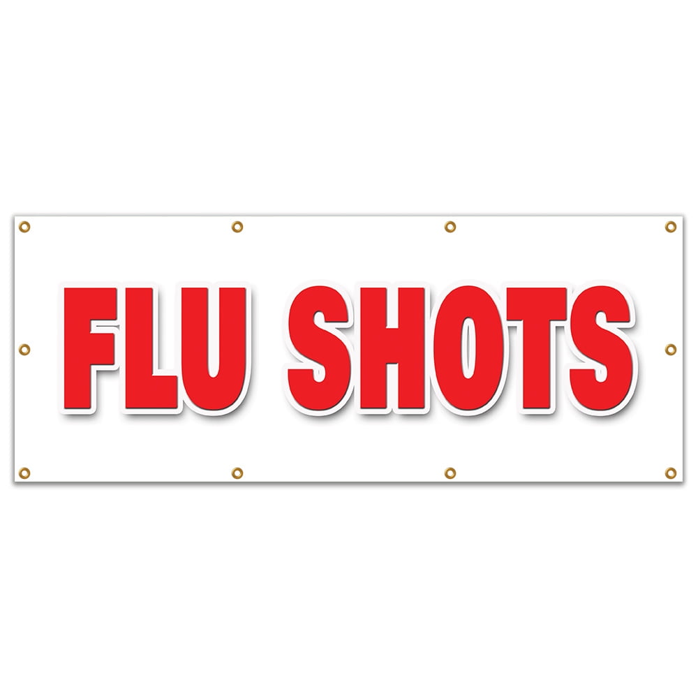 36"x96" FLU SHOTS BANNER SIGN medical walk in clinic signs shot walk-in ...