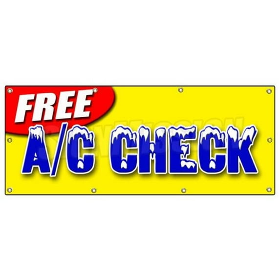 SignMission 36 x 96 in. Free AC Check Banner Sign - Air Conditioning ...