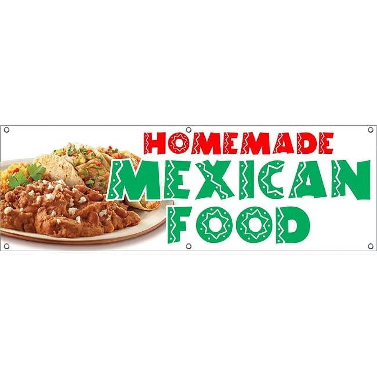 SignMission 36 x 96 in. Homemade Mexican Food Banner Sign - Tacos ...