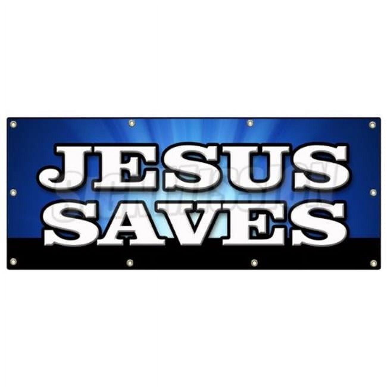 SignMission 36 x 96 in. Jesus Saves Banner Sign - Church Religious ...
