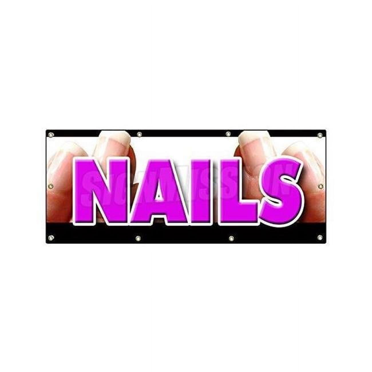 SignMission 36 x 96 in. Nails Banner Sign - Nail Salon Manicure Spa ...