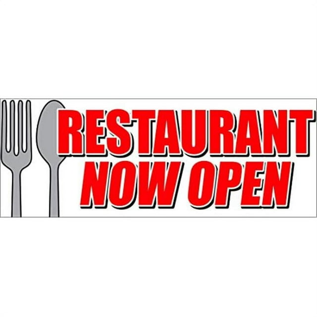 SignMission 36 x 96 in. Restaurant Now Open Banner Sign - Grand Opening ...