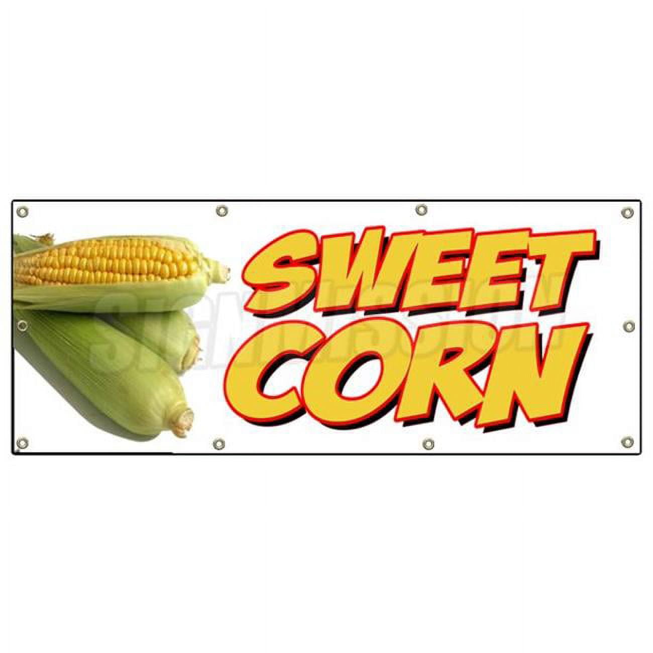 SignMission 36 x 96 in. Sweet Corn Banner Sign - Farmers Market Stand ...
