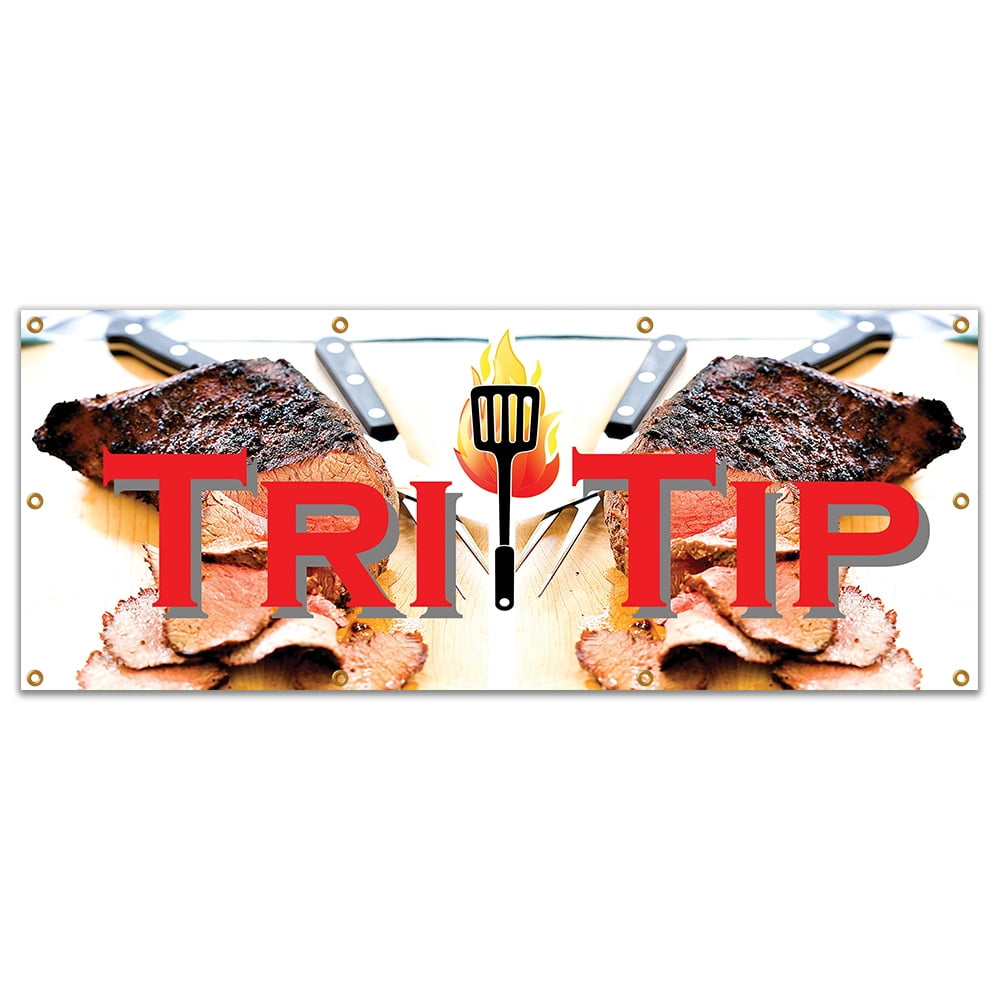 36"x96" TRI TIP BANNER SIGN butcher custom cuts meat usda steaks roasts ...