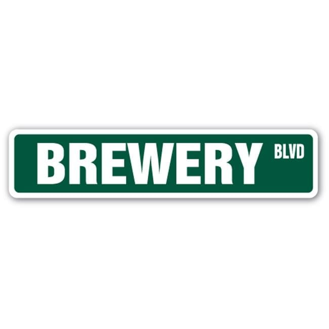 SignMission 4 x 18 in. Brewery Street Sign - Beer Home Brew Brewer Hops ...