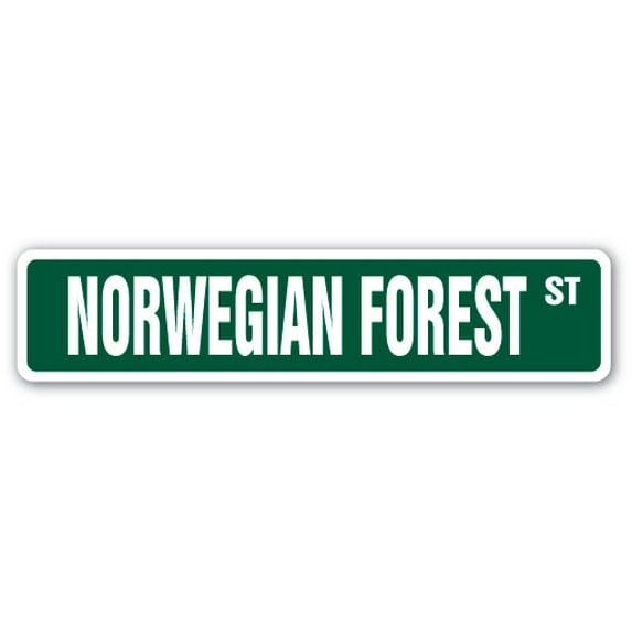 NORWEGIAN FOREST Street Sign cat breed feline kitty kitten | Indoor ...