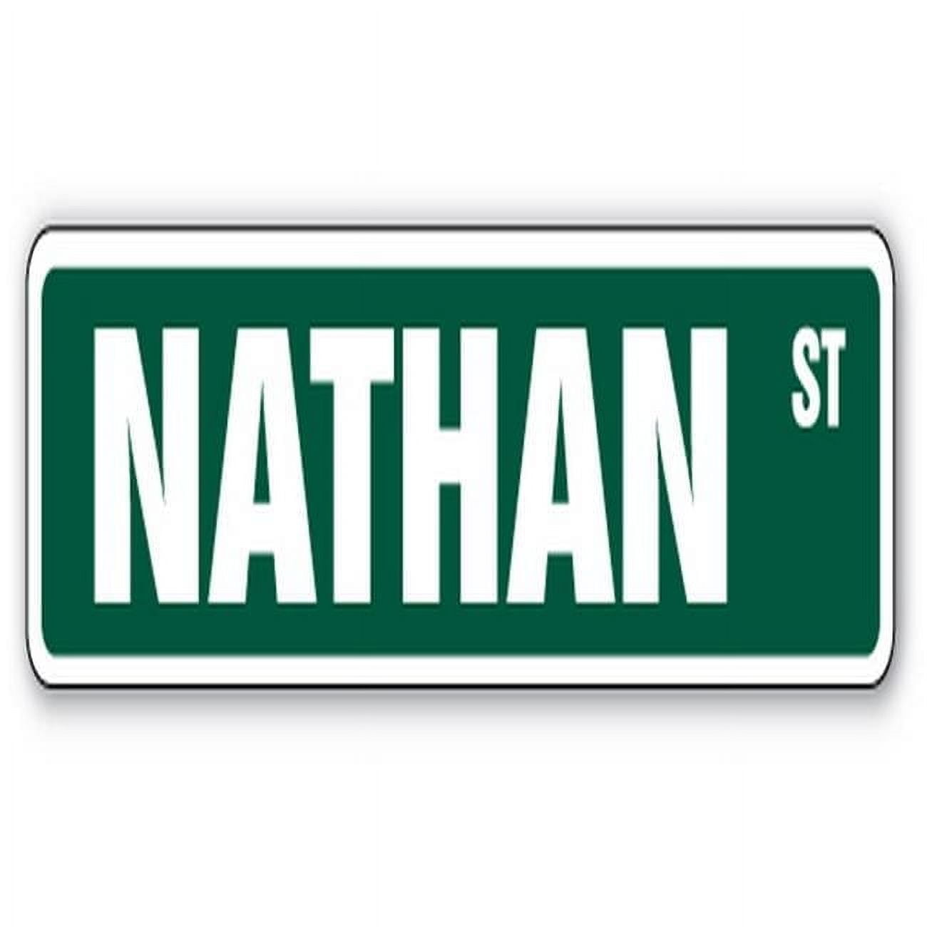 SignMission 4 x 18 in. Childrens Name Room Decal Street Sign - Nathan ...