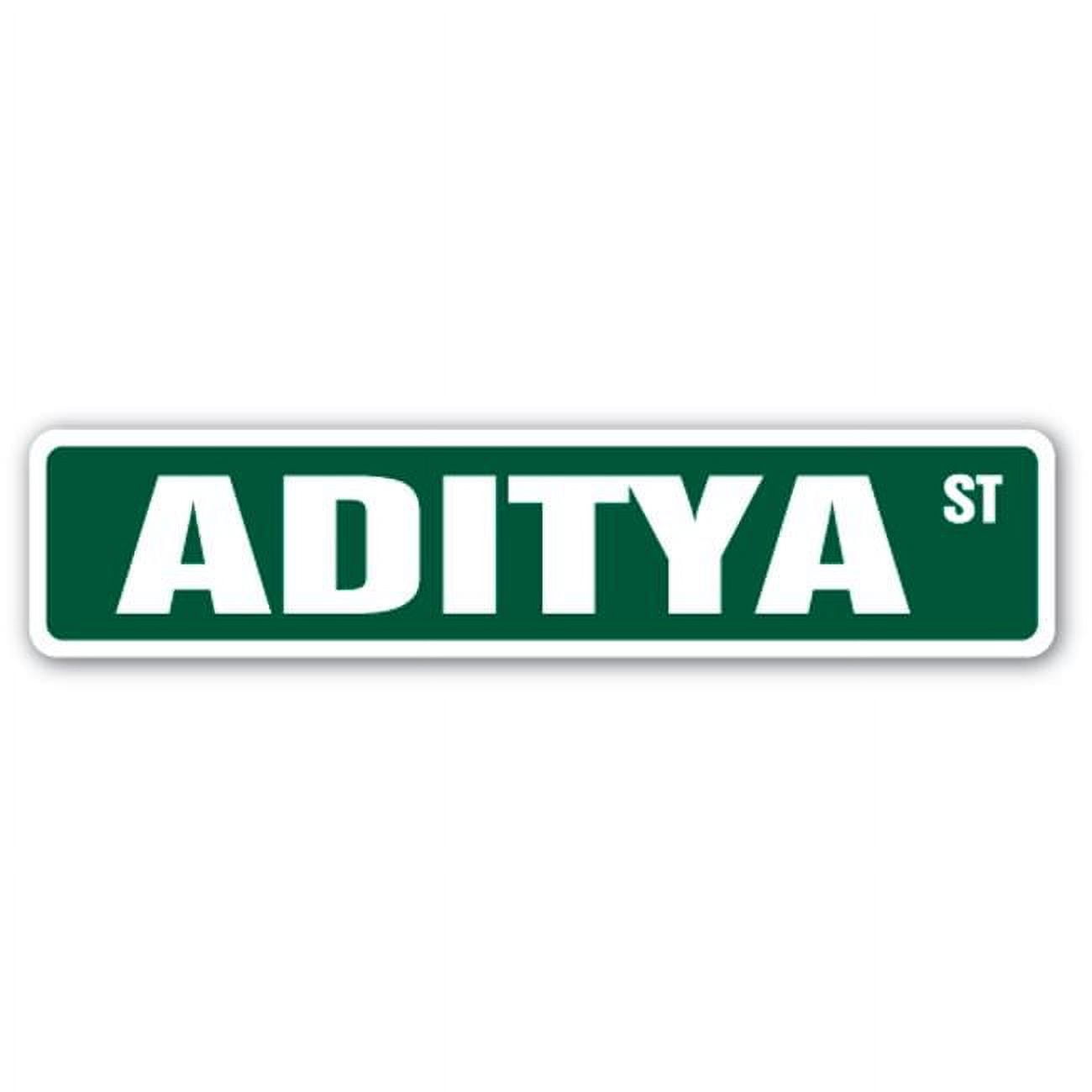 SignMission 4 x 18 in. Childrens Name Room Street Sign - Aditya ...