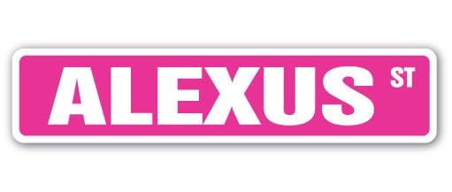 ALEXUS Street Sign Childrens Name Room Sign | Indoor/Outdoor | 18" Wide ...