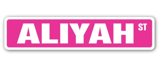 ALIYAH Street Sign Childrens Name Room Sign | Indoor/Outdoor | 18" Wide ...