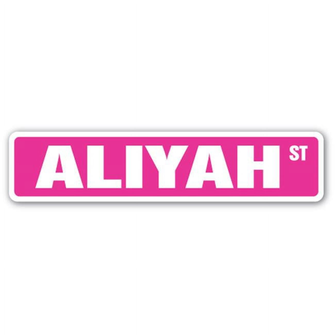 SignMission 4 x 18 in. Childrens Name Room Street Sign - Aliyah ...