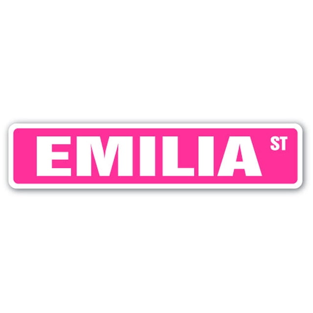 SignMission SS-EMILIA 4 x 18 in. Childrens Name Room Street Sign ...
