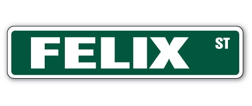 FELIX Street Sign Childrens Name Room Sign | Indoor/Outdoor | 18" Wide ...
