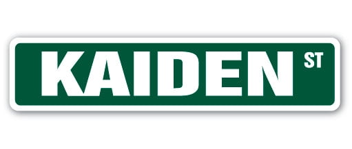 KAIDEN Street Sign Childrens Name Room Sign | Indoor/Outdoor | 18" Wide ...