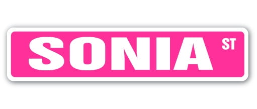 SONIA Street Sign Childrens Name Room Sign | Indoor/Outdoor | 18" Wide ...