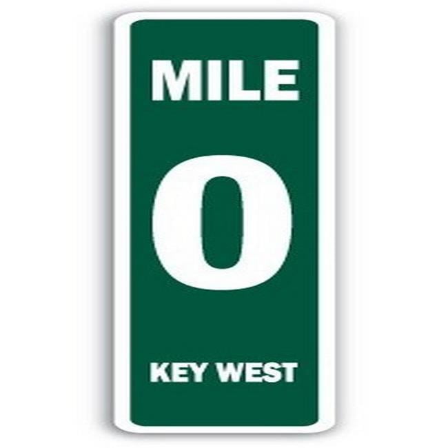 SignMission 4 x 18 in. Street Sign - Mile 0 Key West - Marker Zero Southernmost Keys Florida ...