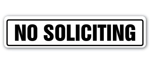 SignMission 4 x 18 in. Street Sign - No Soliciting - Soliciting Decal ...