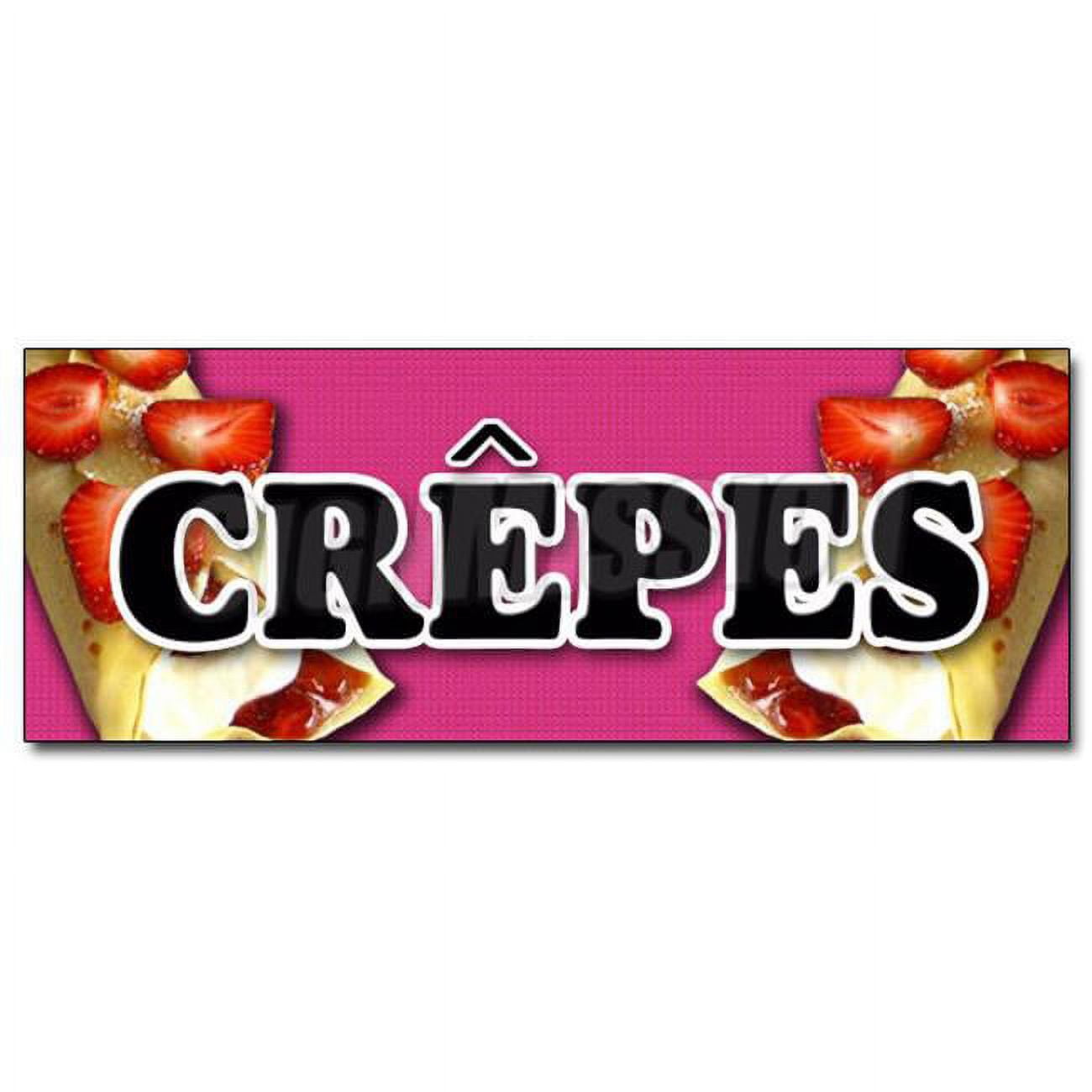 SignMission 48 in. Crepes Decal Sticker - Crepe Thin Pancake Strawberry ...