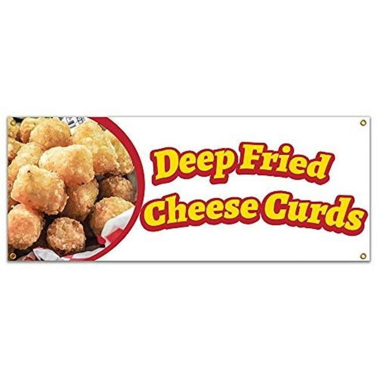 SignMission 48 in. Deep Fried Cheese Curds Banner with Concession Stand ...