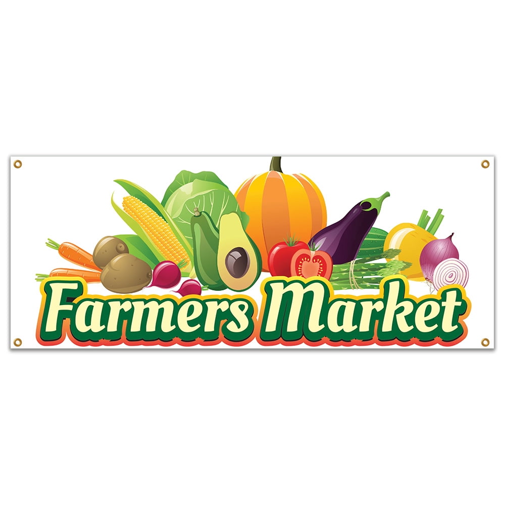 SignMission B-Farmers Market19 48 in. Farmers Market Banner with ...