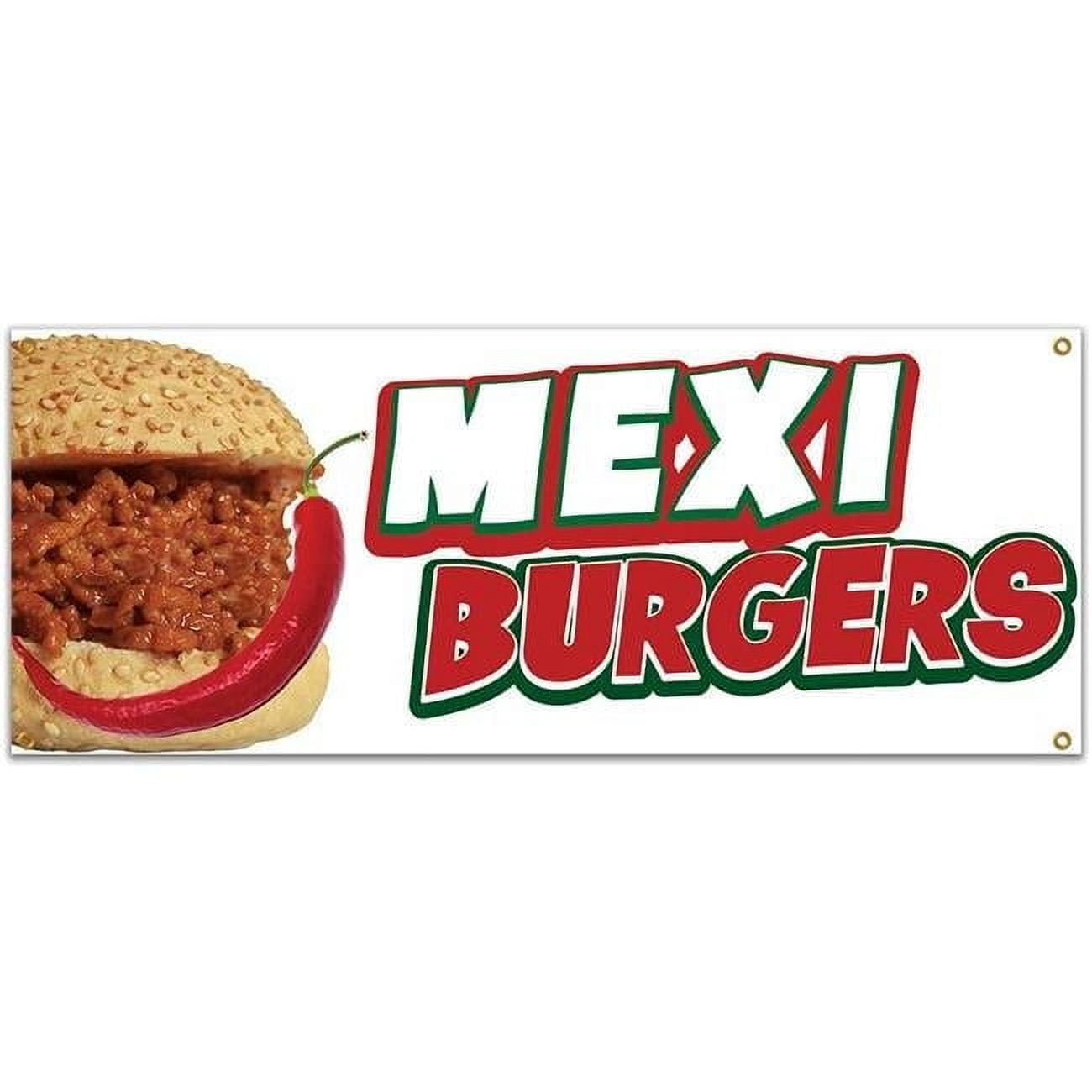 SignMission 48 in. Mexi Burgers Banner with Concession Stand Food Truck ...