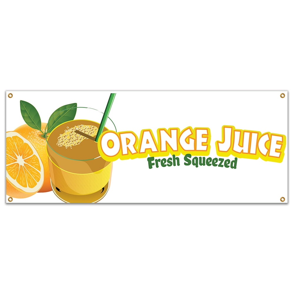 SignMission B-Orange Juice19 48 in. Orange Juice Banner with Concession ...
