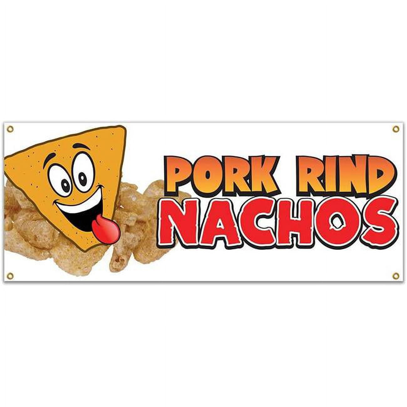 SignMission 48 in. Pork Rind Nachos Banner with Concession Stand Food ...