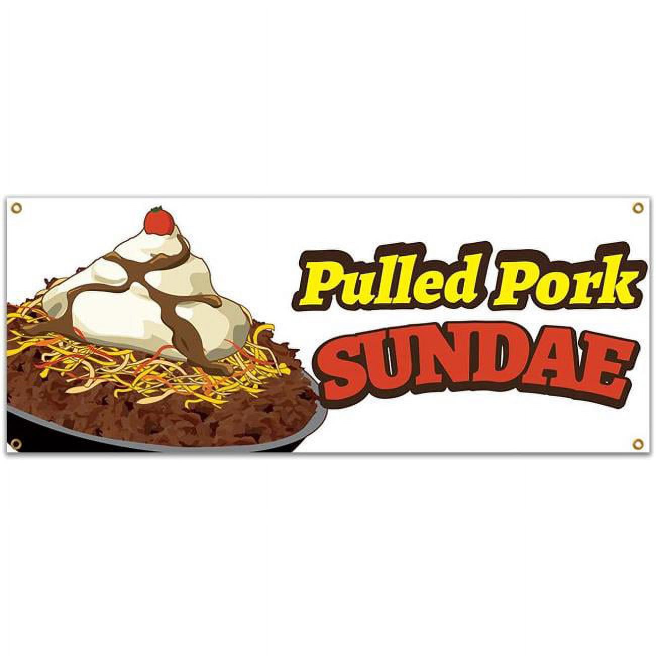 SignMission 48 in. Pulled Pork Sundae Banner with Concession Stand Food ...