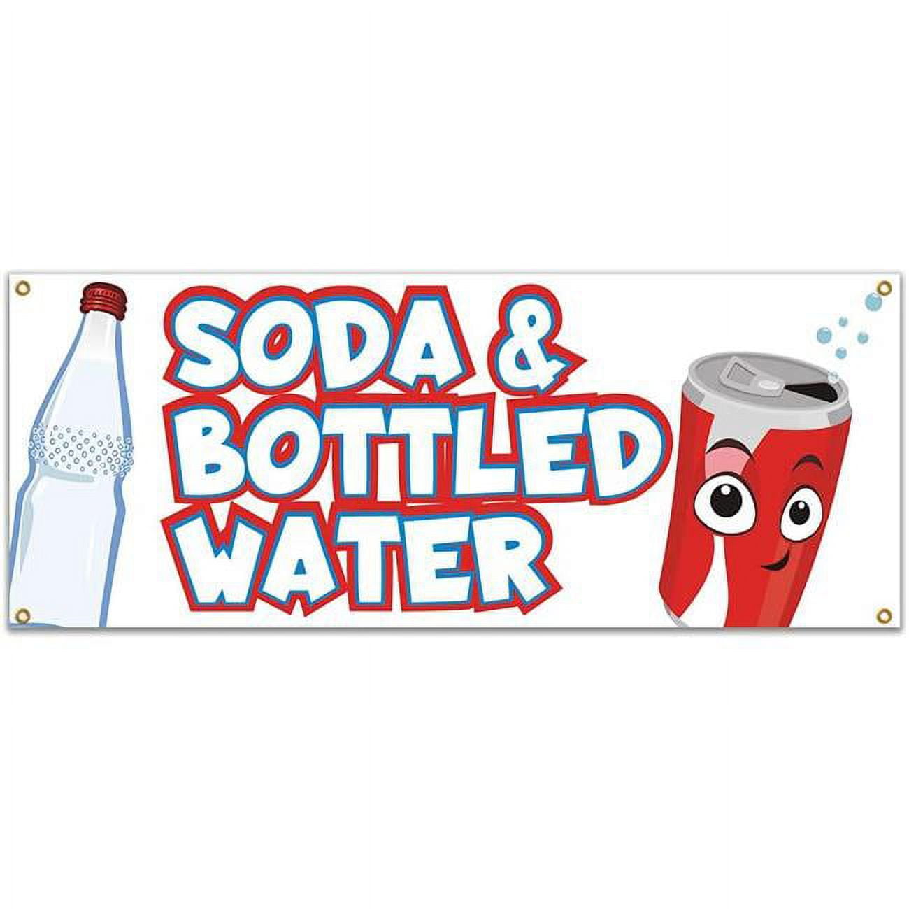 SignMission 48 in. Soda & Bottled Water Banner with Concession Stand ...