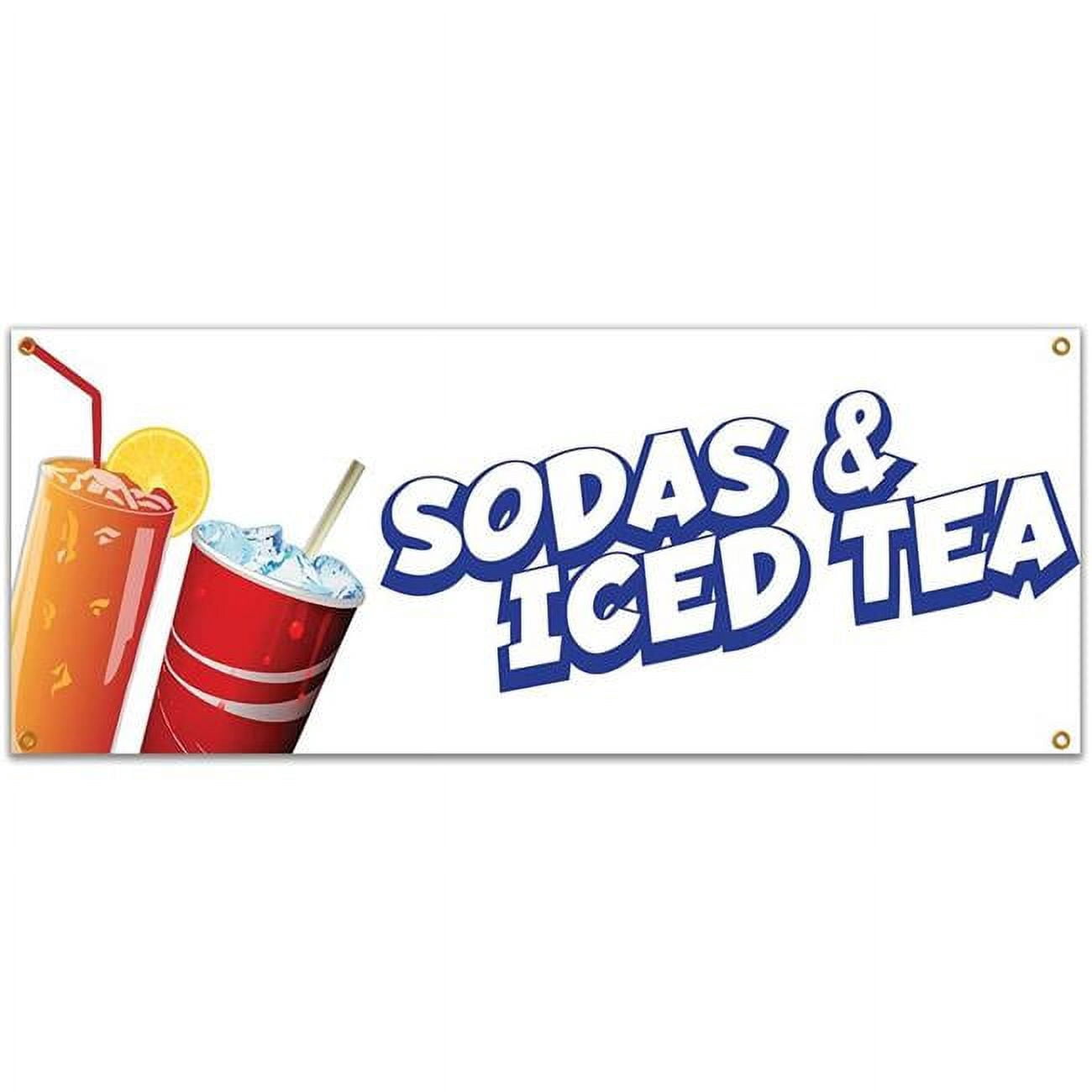 SignMission 48 in. Sodas & Iced Tea Banner with Concession Stand Food ...
