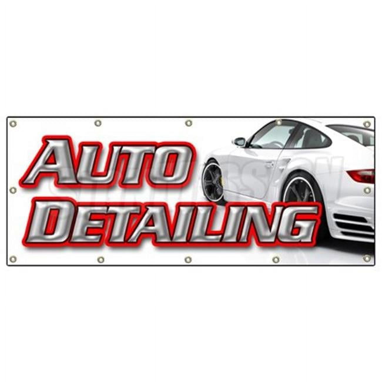 SignMission 48 x 120 in. Auto Detailing Banner Sign - Car Wash Wax ...