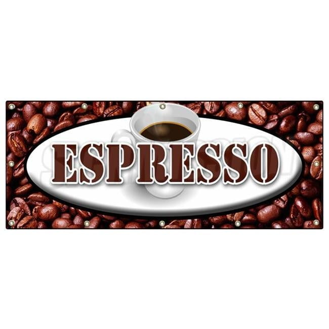 SignMission 48 x 120 in. Banner Sign - Espresso - Coffee Shop Cafe ...