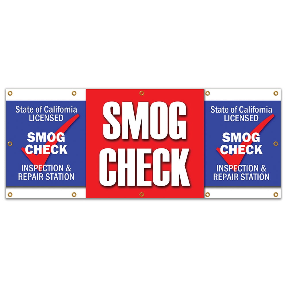 48"x120" SMOG CHECK BANNER SIGN auto automotive pollution car ...